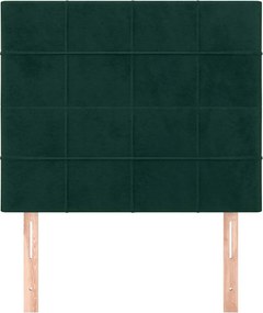Čelo postele tmavě zelené 80x5x118/128 cm sametové 3116365