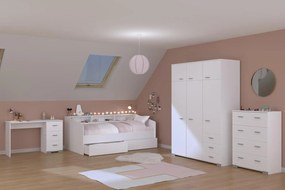 Aldo Dětská postel s šuplíky a komodou Sleep white