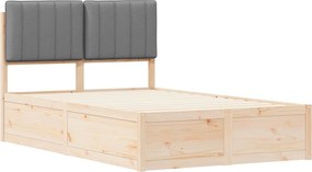 Rám postele s čalouněným čelem s čelo Světle šedá 120 x 190 cm 3405552