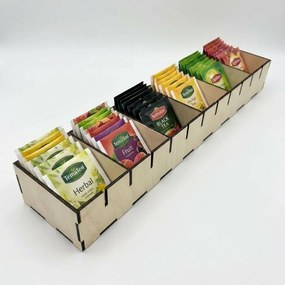 usporadejto.cz Organizér do šuplíku s přepážkami, vložka do zásuvky, dřevěný VASKY, 45,5 x 10 x 6 cm