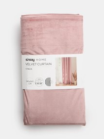 Sinsay - Sametový závěs na pásce - pastelová růžová