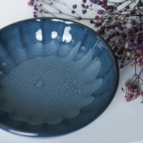 Sada 6 kameninových misek Laguna 12 cm, tmavě modrá