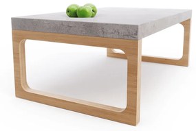 Švec beton Stolek PAR - dřevěná podnož - SoftSilver