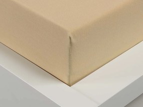 XPOSE® Jersey prostěradlo Exclusive - béžové 90x200 cm
