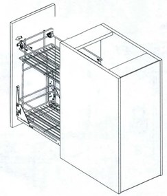 GLAMOUR z | dolní skříňka GLA-26D + výsuvná police cargo | 30 cm | zelená mat