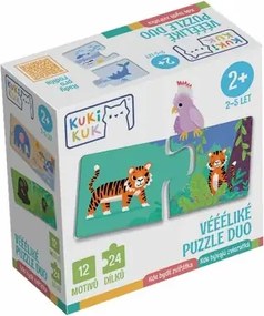 KukiKuk 80036 Véééliké puzzle duo Kde bydlí zvířátka / od 2 let