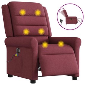 Elektrické masážní polohovací křeslo vínové textil 3303307