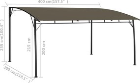 vidaXL Marketos Zahradní markýza proti slunci 4 x 3 x 2,55 m taupe