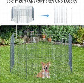 PawHut volný výběh pro štěňata 8dílný výběh a ohrádka pro štěňata, 63x76 cm, bezpečný a stabilní| Aosom