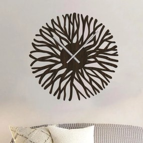 dřevo života Nástěnné hodiny ROOTS Zvolte barvu dekoru: Wenge, Zvolte velikost hodin (cm): 40x40, Barva ručiček: Stříbrné