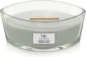 WoodWick Lavender  Cedar Elipsa 453.6g - svíčka loď / doba hoření: až