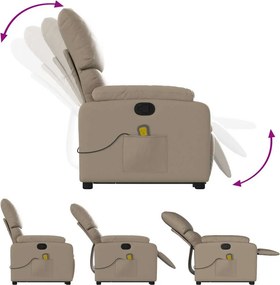 Zvedací masážní polohovací křeslo cappuccino umělá kůže 3204899