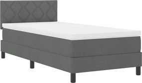 Postel s boxspringem s čelo Tmavě šedá 90 x 190 cm textil 3338728