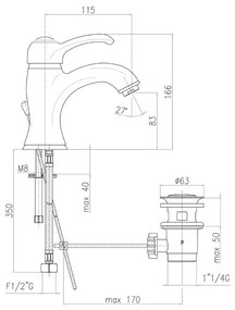 Stojánková umyvadlová baterie ve zlaté barvě Kirké – Sapho