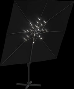 vidaXL Konzolový slunečník s LED černý 400 x 300 cm [319931]