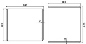 Nimco LED zrcadlo 800x700 - ZP 17003
