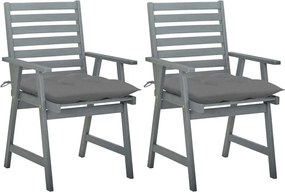 vidaXL Zahradní jídelní židle s poduškami 2 ks masivní akáciové dřevo [3064416] Barva: taupe