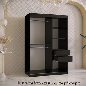 Šatní skříň Paproč | 120 cm | černá