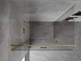 Mexen Mist-F T, 1-křídlý ​​skládací sprchový kout levý 100 x 110 cm, čiré sklo, zlatý lesklý profil, 8A6T-100-110-50-00-L