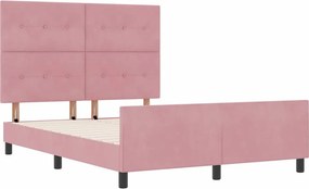 Postel s boxspringem s čelo Růžová 160 x 200 cm samet 3344956