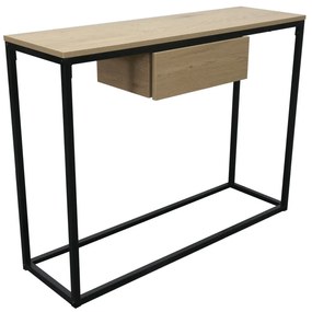 Konzolový stolek, dub/černá, Tempo Kondela NAVARO TYP 2
