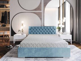 Manželská postel 160 cm Danita (modrá) (s roštem a úložným prostorem). 1046853