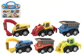 Teddies Sada auto mini 5 cm stavební stroje 6 ks