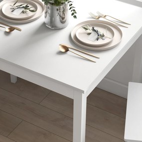 HOMCOM jídelní set 3 jídelních stolů se 2 židlemi kuchyňský set pro 2 osoby jídelní set stolová skupina borovice bílá | Aosom.de
