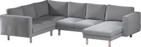 Potah na pohovku IKEA Norsborg rohová, 5-místná se šezlongem barva šedá látka sametová