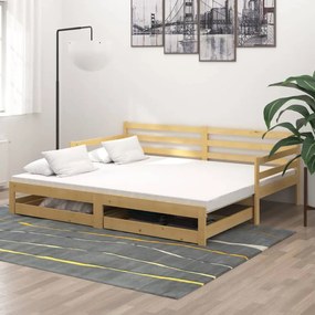 vidaXL Výsuvná válenda 2× (90 x 200 cm) masivní borové dřevo