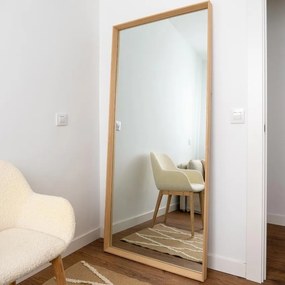 OnaDnes -20% Přírodní dřevěné nástěnné zrcadlo Kave Home Nerina 80 x 180 cm