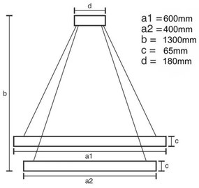 LED Stmívatelný lustr na lanku LED/65W/230V 3000-6500K chrom + dálkové ovládání