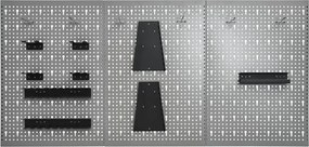 Nástěnné děrované panely 3 ks 40 x 58 cm ocel 145351