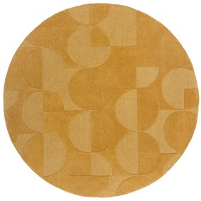 Flair Rugs koberce Kusový koberec Moderno Gigi Ochre kruh - 160x160 (průměr) kruh cm