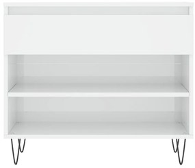 Botník bílý s vysokým leskem 70x36x60 cm kompozitní dřevo - Default Title