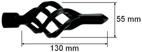 GARNÝŽE-HEBR Garnýž Azur černá jednoduchá 100 cm