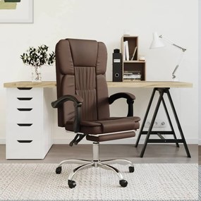 Polohovací kancelářská židle hnědá umělá kůže