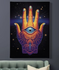 Obraz na plátně - Hamsa kosmická ruka FeelHappy.cz Velikost obrazu: 80 x 120 cm