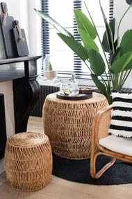 Set odkládací stolek a 2stoličky s výpletem z vodního hyacintu Maurice - Ø76*63cm