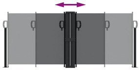 Zatahovací boční markýza černá 100 x 600 cm,  4004579