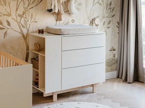 Dětská komoda se třemi šuplíky a otevřeným regálem BASIC bílá