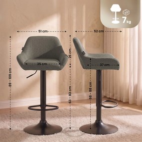 Barová židle Braga látka B – taupe