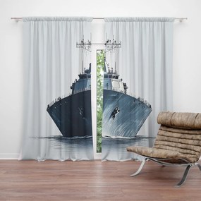 Sablio Závěs Válečná loď na klidném moři: 2ks 140x250cm