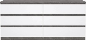 Falco Komoda SIMPLICITY 232, beton/bílý lesk