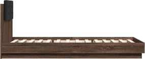 Rám postele s čelem hnědý dub 100 x 200 cm kompozitní dřevo 3209939