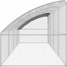 Klec na kuřata 4 ks Stříbrná 800 x 200 x 200 cm Ocel a PE 3368324