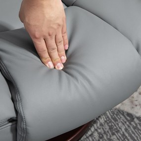 HOMCOM polohovací křeslo s taburetem 360° otočné TV křeslo s funkcí polohování TV křeslo polohovací s nosností do 130 kg do obývacího pokoje imitace …