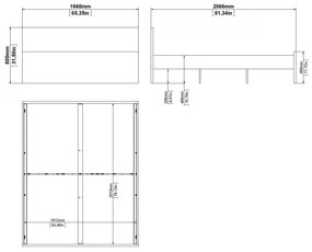 Tvilum Postel Simplicity 210 160x200 bílý lesk