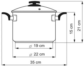 KOLIMAX - české nerezové nádobí Hrnec s poklicí KOLIMAX CERAMMAX PRO COMFORT - granit šedý, 22 cm, 5,5 l