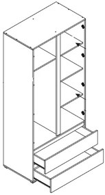 Maridex Dvoudvéřová šatní skříň Cosmo C02 - dub sonoma
